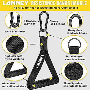 Tricep Rope Cable Machine Attachment, 35" Triceps Pull Down Rope LAT Pulldown Attachments, Home Gym Accessories Set with Resistance Bands Handle, Ankle Straps, Carabiner, Wrist Wraps for Exercise