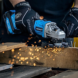 NEIKO 10881A Cordless Angle Grinder, 4 1/2-Inch Grinder with Variable Speed, 20V 4.0A Li-ion Rechargeable Battery, Powerful 8,000 rpm Brushless Motor, Grinders Power Tools, Cordless Grinder Tool