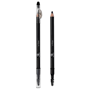 Eye Embrace Liz Classic: Warm Medium Gray Wooden Eyebrow Pencil – Waterproof, Double-Ended Pencil with Sharpener & Spoolie Brush, Cruelty-Free