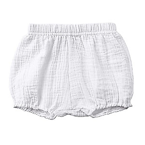 EISHOW 5 Packs Infant Baby Summer Shorts Soft Loose Bloomers Unisex Girls Boys Cotton Linen Blend Harem Triangle Shorts Pants