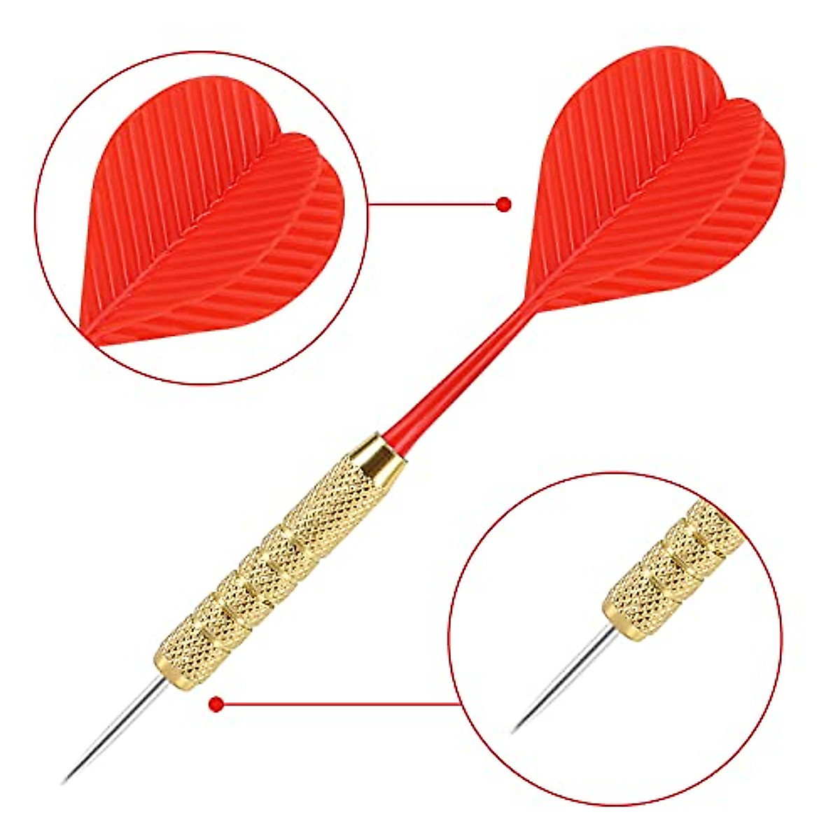 Accmor 18 Pack Steel Tip Darts, 18 Grams Metal Tip Dart Set, Darts Metal Tip Set, Metal Darts for Dartboard