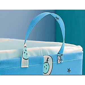 GOLDxsar Non-woven Large-Capacity Beam Drawstring Foldable Cleaning Thickened Quilt Clothing Toy Shoes Dry Cleaning Car Trunk Finishing Collection Storage Bag (Light-Blue)