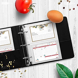 Recipe Card Protectors 8.5x6.8 Inch Recipe Card Sleeves for Mini Binders 4x6 Index Card Sleeves Recipe Book 2 Pocket per Page Refill Sheets, 30 Count