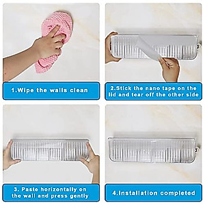 MTZRFLL Underwear Drawer Organizer, Wall Mount Sock Organizer for Closet, Bedroom, Dresser, Office, Kitchen, Dustproof Plastic Wall Storage Box (1Pack, Clear)
