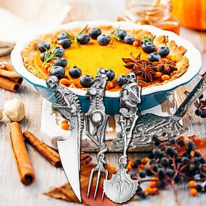 Halloween Skeleton Cutlery Set Metal Flatware Tableware Skeletal Fork Knife Spoon Halloween Party Tabletop Ornaments Vividly Golden
