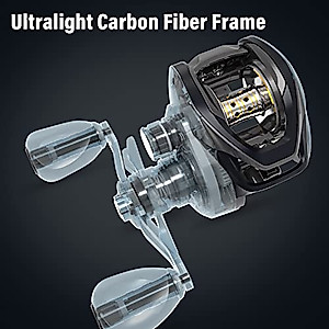 Tempo Resolute Baitcaster Reels - Ultralight Fishing Reels 6.7oz, Super Smooth 9+1 BB with 20 LBs Carbon Fiber Drag Baitcasting Reel Perfect for Trout Catfish Blackfish Grass Carp