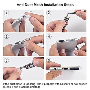 Anti Dust Plug Kit Compatible with iPhone 11/12/13/X/Xs Max/XR and More, Dustproof Maintenance Kit for iPhone, Come with Phone Port Cover Cap Phone Speaker Anti-Dust Mesh Sticker and Other