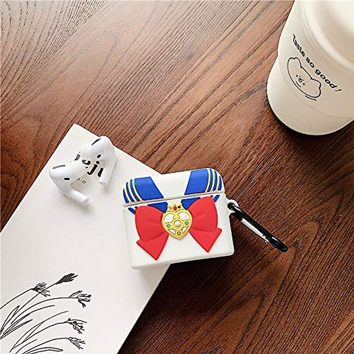 TOU-BEGUIN Creative Charging Case Compatible with Airpods Pro, Cute Sailor Moon Suit Design Soft Silicone Full Protective Skin Cover, Fashion Skirt Wireless Earphone Accessories