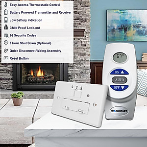 Gas Fireplace Remote Control Kit RCST, for Millivolt Thermostatic Gas Valve On/Off, Compatible with Ambient, Majestic, Monessen, Vermont Castings Gas Valve Fireplaces and Stoves, 5 Year Warranty