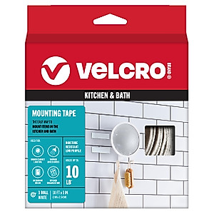 VELCRO Brand Industrial Fasteners Low Profile Thin Design | Professional Grade Heavy Duty Strength Holds up to 10 lbs on Smooth Surfaces | Indoor Outdoor Use, 10ft x 1in, White