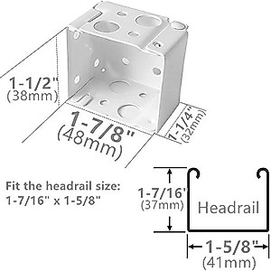 Cutelec Box Mounting Bracket 1set for 1-1/2" Blinds White Color Window Blinds Headrail Bracket