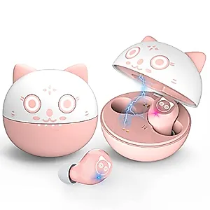 Togetface Bluetooth Kids Earbuds, Pink Wireless Earbuds for Girls and School Classroom Earpods Small Ears Headphone Earphones Airpods in-Ear Headset