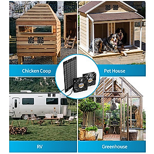 Ankway Chicken Coop Solar Fans Solar Powered Fan 2500 RPM Solar Fan for Greenhouse Cooling Fan for Shed IP65 Waterproof RV Solar Ventilation Fan for Chicken Coop, Shed, Dog House, RV (8W-Solar Panel)