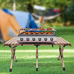 6 BBQ Stainless Steel Propane Gas Grill,Portable Tabletop Grill with Sear Side Burner,Non-stick Barbecue Grill for Patio Party Picnic 31.1 * 9.84 inches