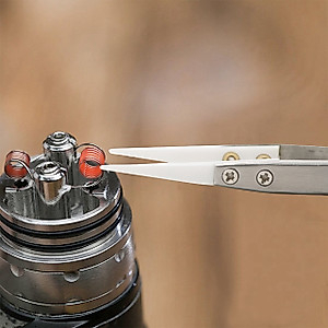 2 Pack Precision Ceramic tweezers Non-Conductive Anti-Static Highly Heat Resistant Tweezers