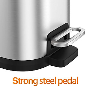 BETHEBEST 15 Liter/4 Gallon Trash Can with Soft Close Lid,Stainless Steel Trash Can with Removable Wastebasket, Step Trash Can for Bathroom,Kitchen,Office (Silver)