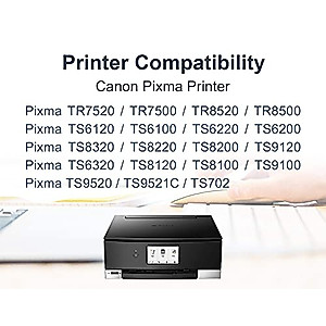 Miss Deer Compatible 280 PGBK Ink Cartridge, Replacement for Canon 280XXL PGI-280XXL PGI280 for Canon Pixma TR7520 TR8520 TS6120 TS6220 TS8120 TS8220 TS9120 TS9520 TS9521C TS702 (2 x Large Black)