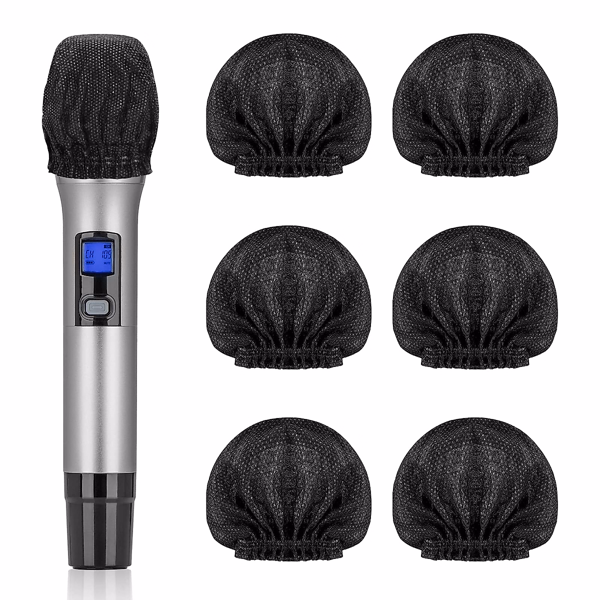 BILIONE Disposable Microphone Sanitary Windscreen, 200 Pcs Clean No-Woven Mic Covers, Perfect Replacement Suitable for Most Handheld Microphone