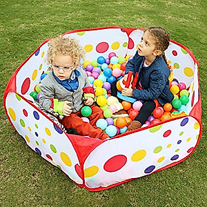 EocuSun Kids Ball Pit Large Pop Up Toddler Ball Pits Tent for Toddlers Girls Boys for Indoor Outdoor Baby Playpen w/Zipper Storage Bag, Balls Not Included (ARed)