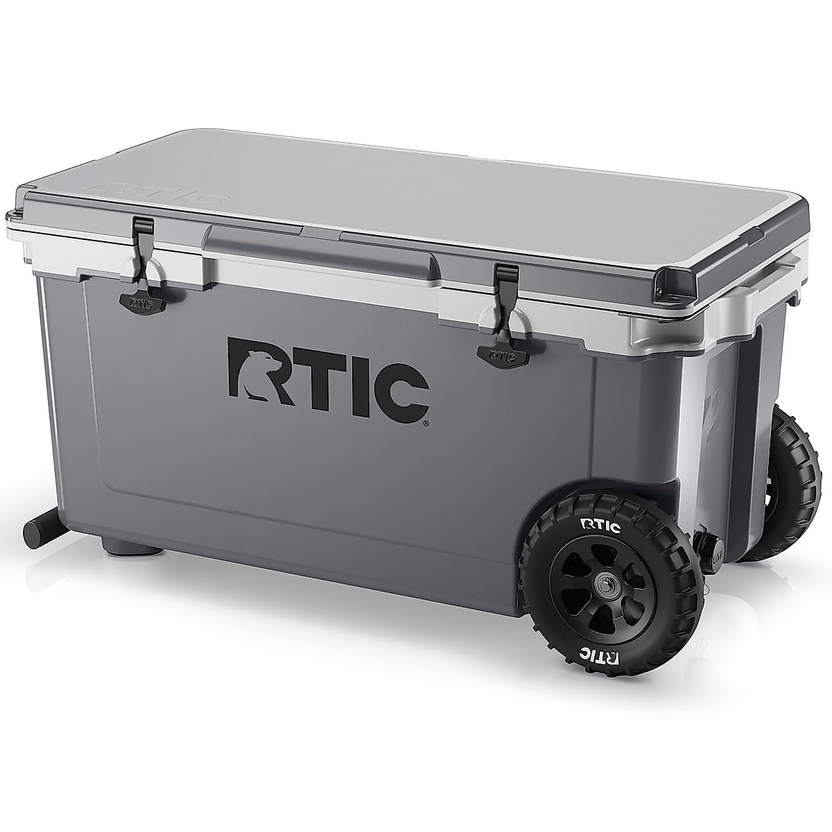 RTIC 72 Quart Ultra-Light Wheeled Cooler Hard Insulated Portable Ice Chest Box for Beach, Drink, Beverage, Camping, Picnic, Fishing, Boat, BBQ, 30% Lighter Than Rotomolded Coolers, Dark & Cool Grey