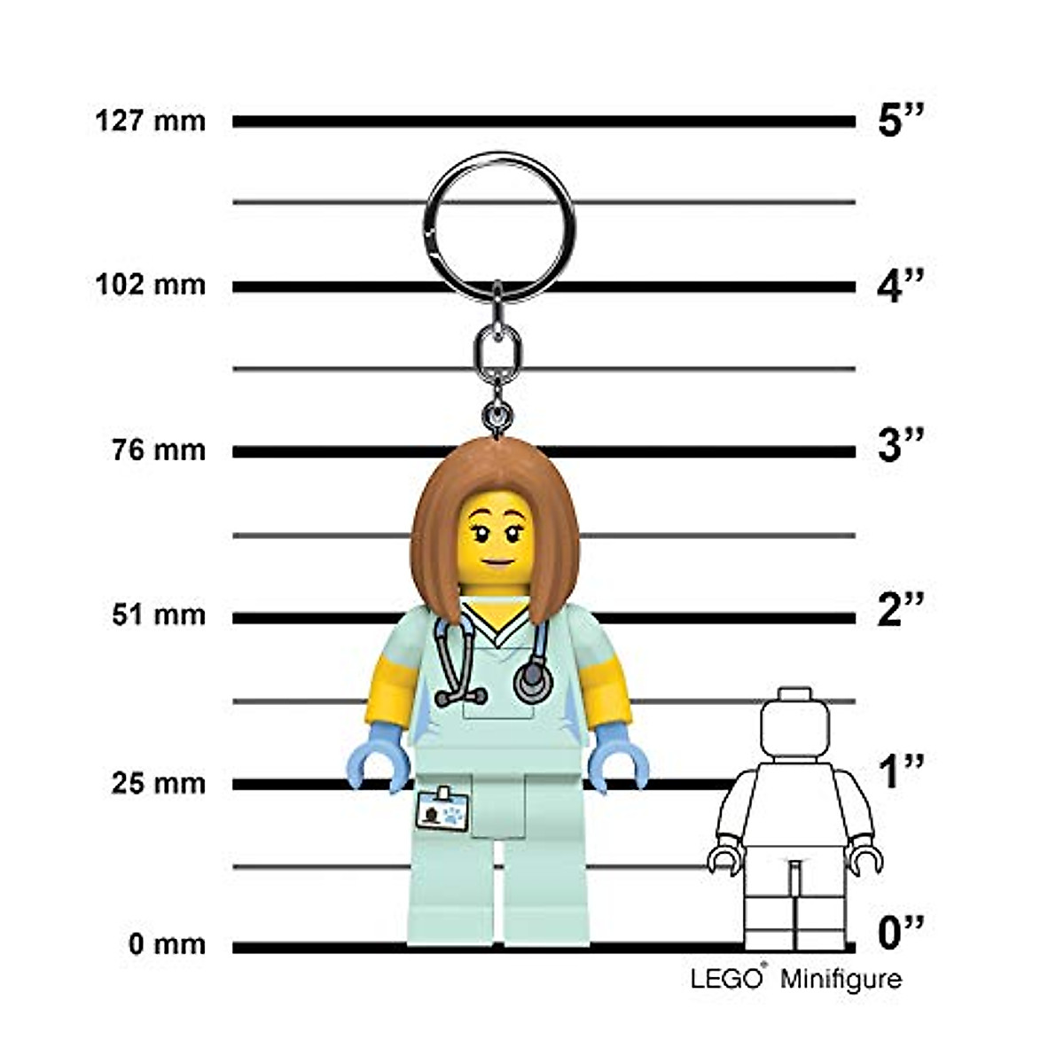 LEGO Nurse Keychain Light and Silicone Bag Tag Bundle