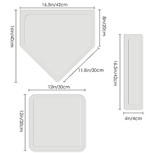 Eupboron Baseball Bases Set, 5 Piece Baseball & Softball Throw Down Rubber Base Set for Kids & Adults