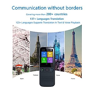 Language Voice Translator Device Portable Smart Translator Two Way Online 138 Languages Real Time - Black