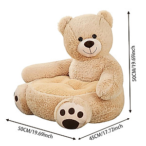 Eaarliyam Children's Sofas, Kids Sofa Cute Cartoon Bear Toddler Armchair 20x20x18 Inch Plush Animal Play Sofa for Baby Bedroom Furniture Home Decor, Toddler Armchair