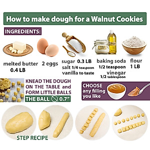 Walnut Cookie Mold Maker 16 Non-Stick Granite - Oreshki Mold Maker - Walnut Cookie Maker Oreshek - Oreshnitsa Maker - Nutty Maker - Oрешница Russian - Nut Cookies Maker - Oreshki Maker Molds