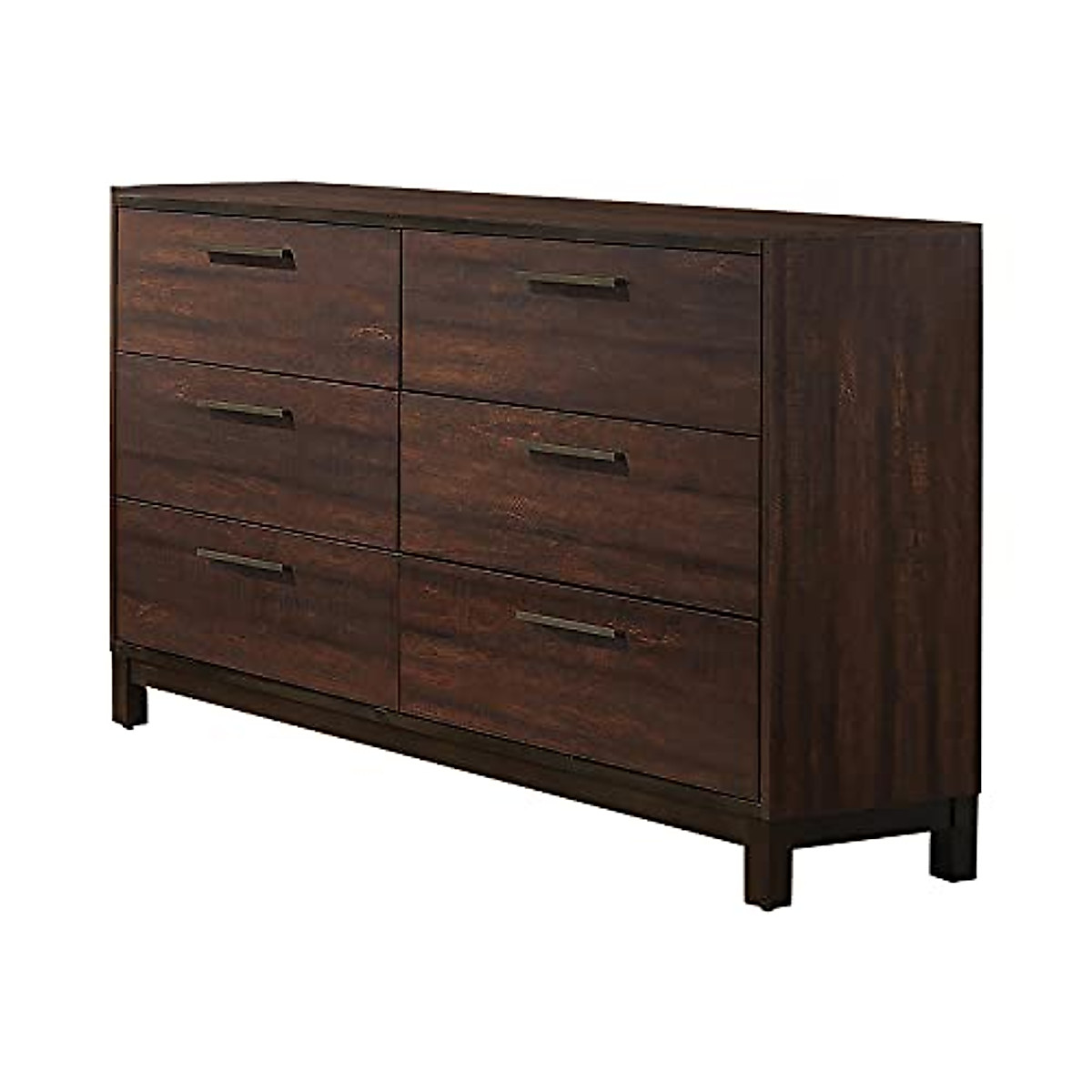 Coaster Home Furnishings Edmonton Dresser with Six Dovetail Drawers Rustic Tobacco and Dark Bronze