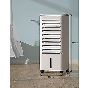 Portable Air Conditioner, 3-IN-1 Evaporative Air Cooler Windowless, 4 Modes & 3 Speeds Personal Swamp Cooler w/Humidifier, Remote & 12H Timer, Evaporative Cooler for Room Home Office