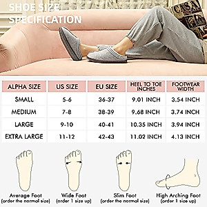 House Bedroom Slippers for Women Indoor and Outdoor with Fuzzy Lining Memory Foam（Light Grey,7/8）