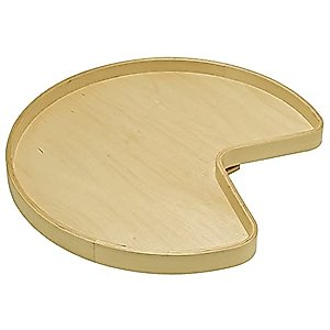 Maple Wood Lazy Daisy Kidney-Shaped 360 Degree Swiveling Shelf Mounted Revolving Susan (24 INCH)