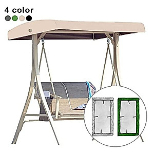 Malintar Swing Canopy Replacement Cover, Swing Canopy Cover Waterproof Oxford Cloth, Swing Canopy Cover Outdoor Garden Chair Sunscreen Cover Top Cover for Seat Furniture (Beige), Malintar