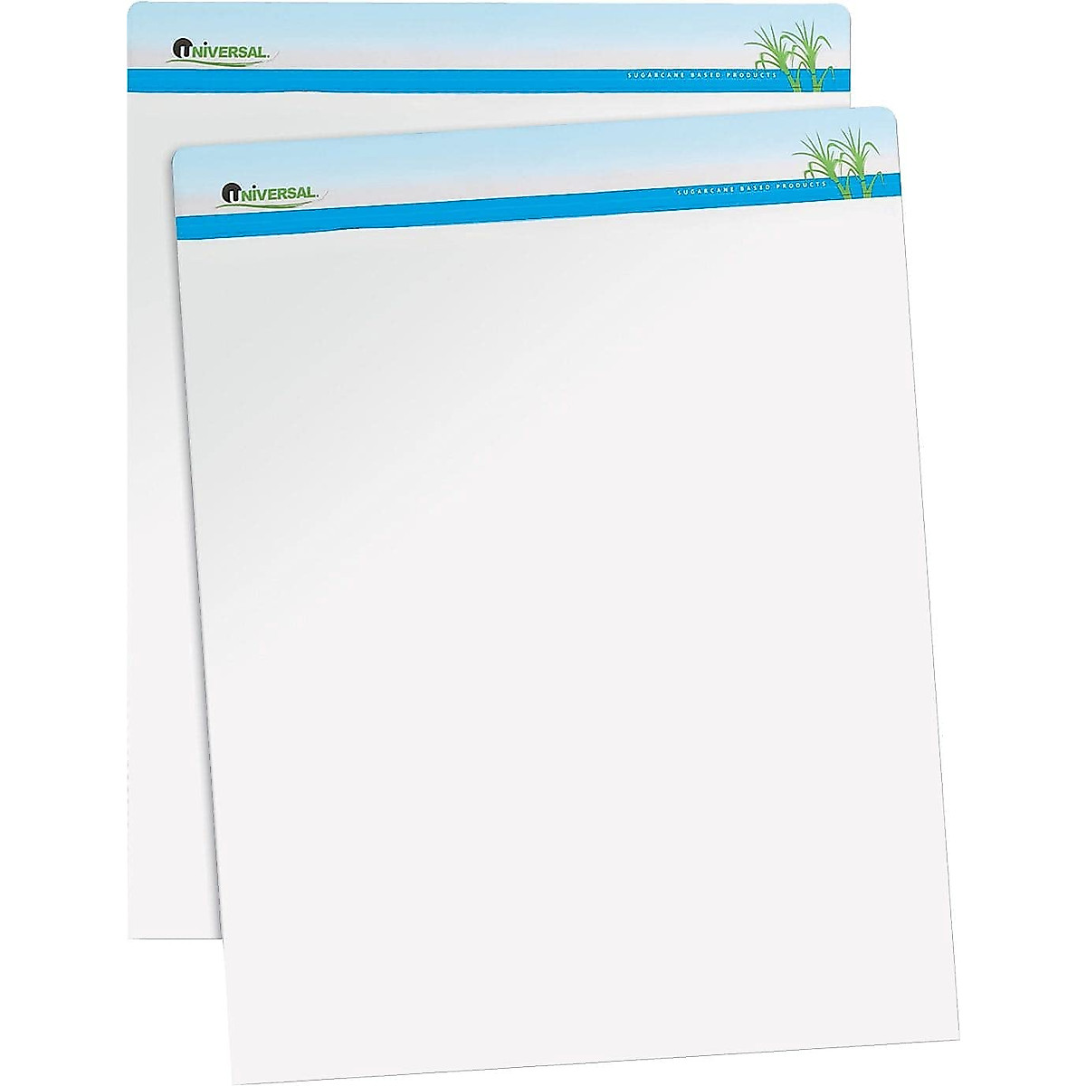 Universal UNV45600 27 in. x 34 in. Renewable Resource Sugarcane Based Easel Pads - Unruled, White (50 Sheets/Pad, 2 Pads/Carton)