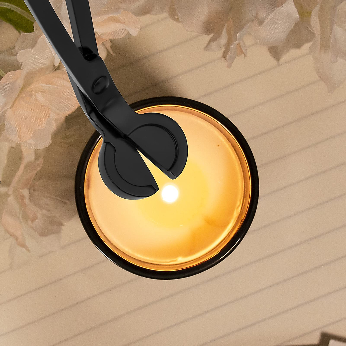 UMOKOON Sturdy Candle Wick Trimmer - Premium Stainless Steel Wick Cutter for Candles - Polished Candle Scissors (Matte Black)