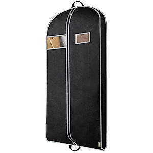BALEINE 1PK Heavy Duty Garment Bag with Shoe Storage Travel Bag for Dresses, Suit, Coats Travel Essential (60", Black)