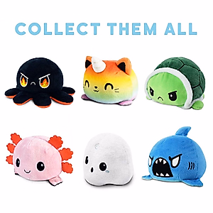 TeeTurtle - The Original Reversible Shark + Narwhal Plushie - Blue - Cute Sensory Fidget Stuffed Animals That Show Your Mood