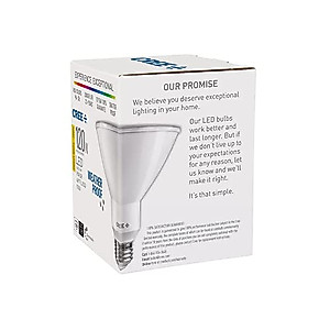 Cree Lighting Exceptional Series PAR38 Bulb, 3000K Dimmable LED Bulb, 120W + 1200 Lumens, Bright White, 1 Pack