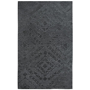 Rizzy Home | FA170B | Fifth Avenue Collection | Wool Area Rug | 8' x 10' | Dk. Grey/Gray/Rust/Blue Diamond