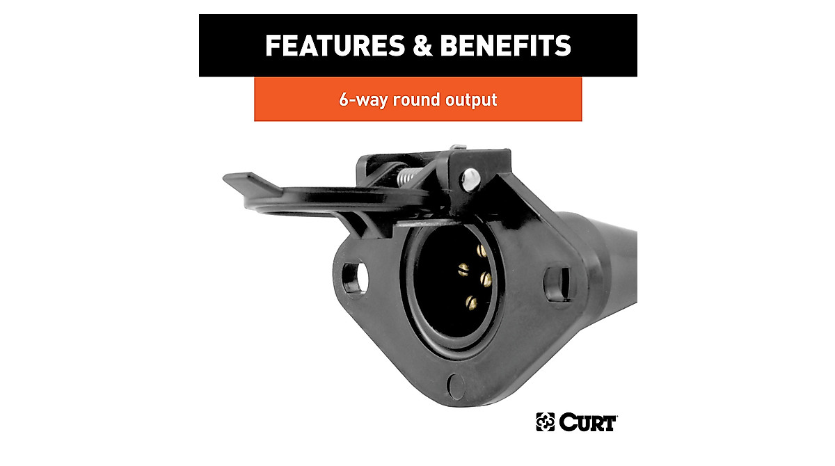 CURT 58130 6-Pin Trailer Wiring Harness Socket - Weatherproof & Reliable