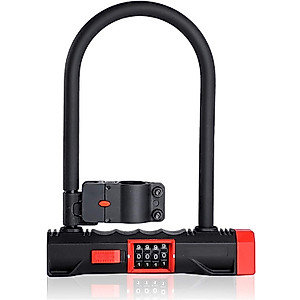 DULASP Bike U-Lock Password Code Bicycle U Lock Anti-Theft Road Bike Motorcycle Bike U Lock Steel Safety Heavy Duty Bicycle U-Locks U-Lock