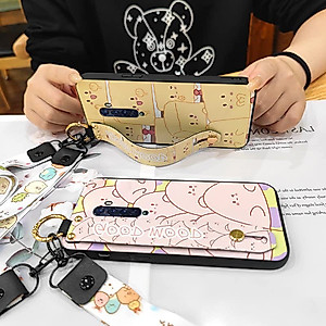 Soft Ring Lulumi Phone Case for Oppo Reno2, Original Durable Phone Holder Wristband for Girls Fashion Design Wrist Strap Dirt-Resistant Soft Case Anti-dust Back Cover Kickstand, #4