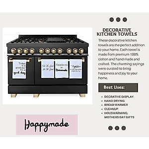 Happymade Fall Dish Towels for Kitchen 4 Pack Black and White Kitchen Towels Kitchen Towels Decorative Set |25x25in Fall Kitchen Towels | Farmhouse Kitchen Towels | Tea Towels for Kitchen