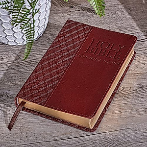 KJV Holy Bible, Compact Faux Leather Red Letter Edition - Ribbon Marker, King James Version, Saddle Tan