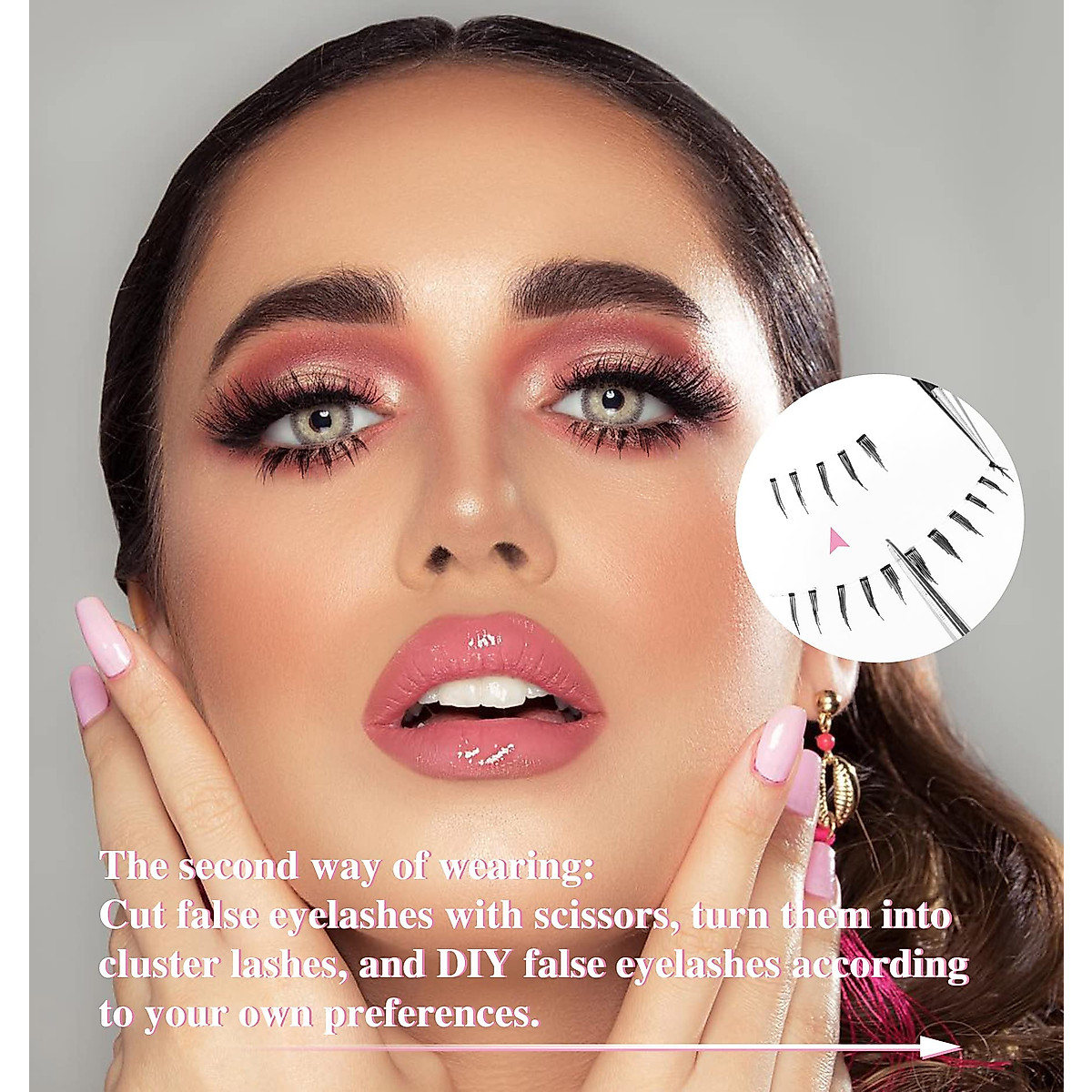 False Eyelashes Bottom Lashes Wispy Natural Mink Lashes Clear Band DIY Lashes Reusable Soft Handmade Lashes Pack