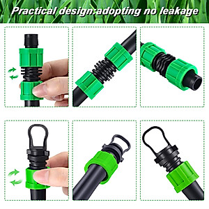 12 Pieces Drip Irrigation Coupling and Drip Irrigation Tubing End Cap Plug 1/2 Inch Universal Drip Irrigation Fitting Compatible with Most 16-17 mm Drip Tape AG Tubing Drip or Sprinkler Systems