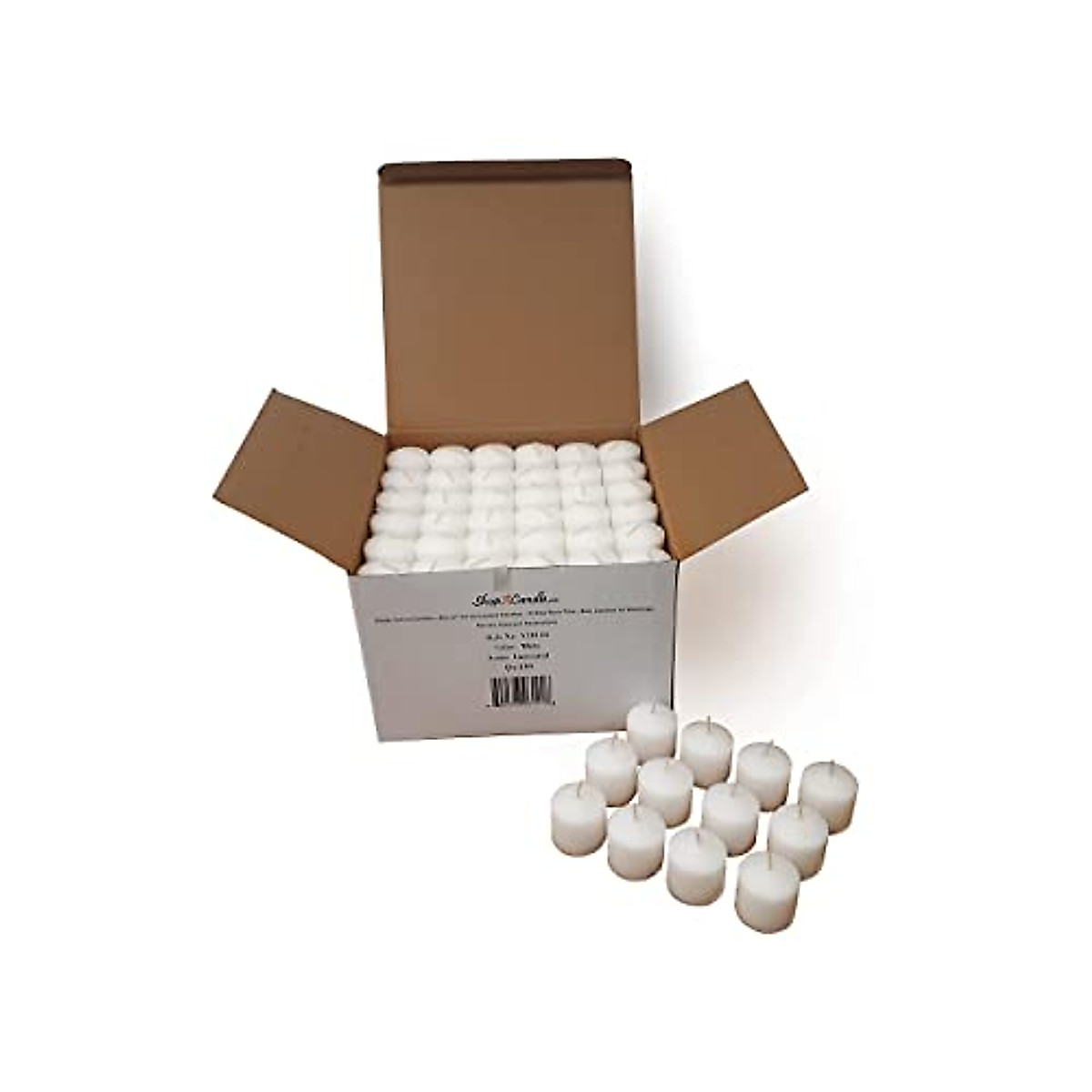 Bulk Pack of 144 White Votive Candles - Box of 144 Unscented Candles - 10 Hour Burn Time - Bulk Candles for Weddings, Parties, Spas and Decorations