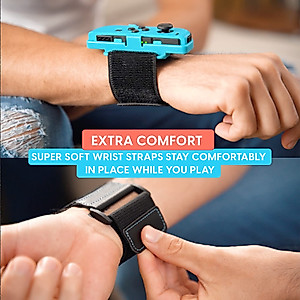 TalkWorks Wrist Band Straps Compatible with Nintendo Switch - Wrist Straps for Just Dance 2023, 2022, 2021, 2020, 2019, 2018, 2015 - Joy-Con Accessories, Adjustable Right/Left Controller