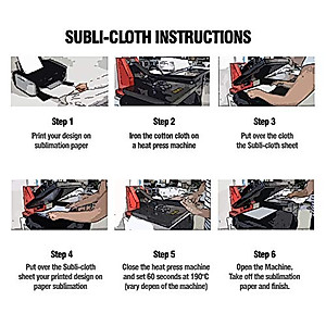 Subli-Cloth Matte Finish Cotton Sublimation Dark & Light Cloth Fabric Sheet Pack 20 Units 21cm x 29cm